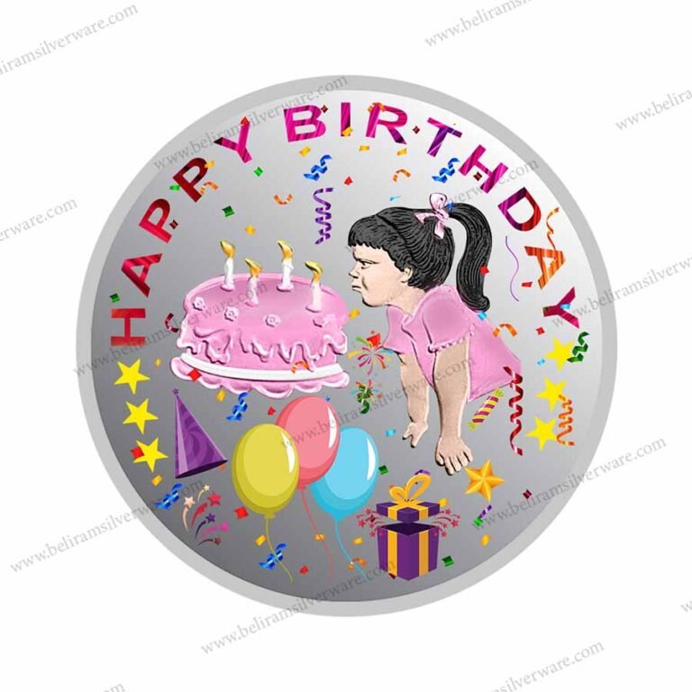 Girl Happy Birthday Silver Coin - Beliram Silverware